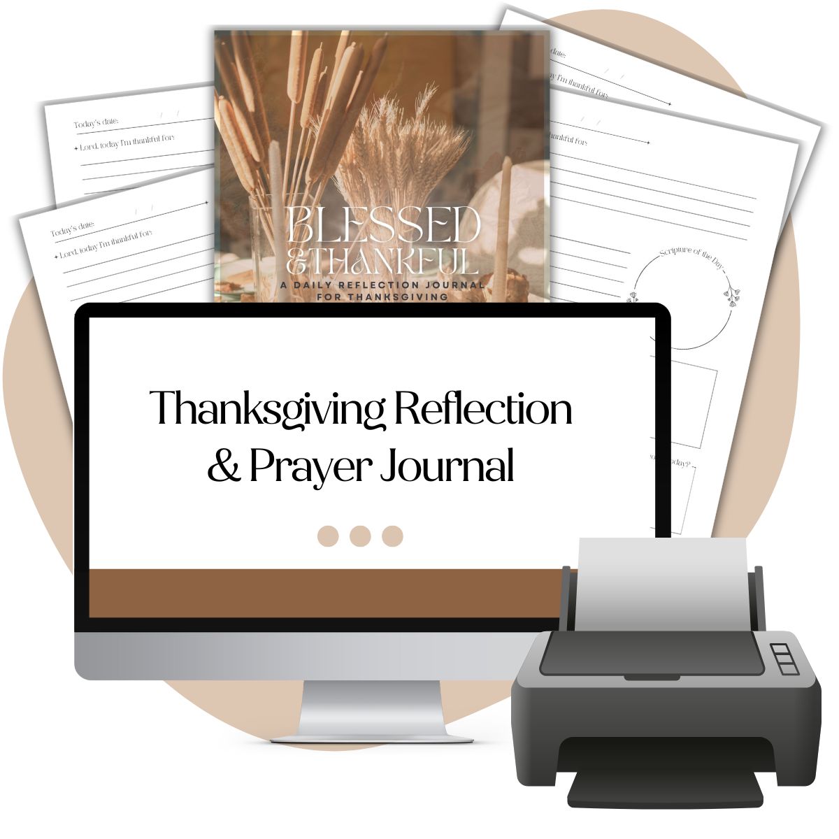 Thanksgiving Reflection & Prayer Journal | Christian Gratitude Journal ...